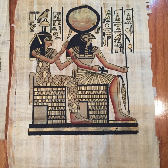 Cleopatra Wall Decor | Egyptian Souvenir Papyrus Set Of 3 Hand Painted ...